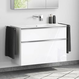 Duravit ME by Starck Waschtisch, evineo ineo4 Unterschrank B: 103 cm, 2 Ausz&uuml;ge, mit Griff,, 233610AA60+BE0267WH,
