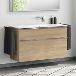 Duravit ME by Starck Waschtisch, evineo ineo4 Unterschrank B: 123 cm, 2 Ausz&uuml;ge, mit Griff,, 233612AA60+BE0268OA,
