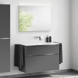 Duravit ME by Starck Waschtisch, evineo ineo4 Unterschrank B: 103 cm, mit Griff, mit Spiegel,, 233610AC60+BE0267AN+BEA011MI,