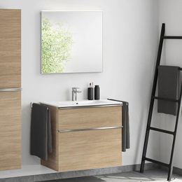 Duravit ME by Starck Waschtisch, evineo ineo4 Unterschrank B: 83 cm, mit Griff, mit Spiegel,, 233683AA00+BE0266OA+BEA010MI,