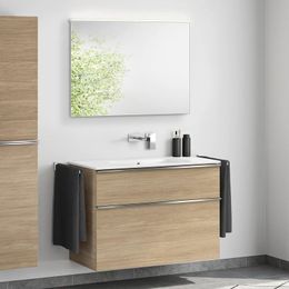 Duravit ME by Starck Waschtisch, evineo ineo4 Unterschrank B: 103 cm, mit Griff, mit Spiegel,, 233610AA60+BE0267OA+BEA011MI,
