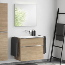 Duravit ME by Starck Waschtisch, evineo ineo4 Unterschrank B: 83 cm, mit Griff, mit Spiegel,, 233683AA60+BE0266OA+BEA010MI,