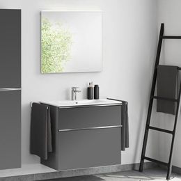 Duravit ME by Starck Waschtisch, evineo ineo4 Unterschrank B: 83 cm, mit Griff, mit Spiegel,, 233683AA00+BE0266AN+BEA010MI,