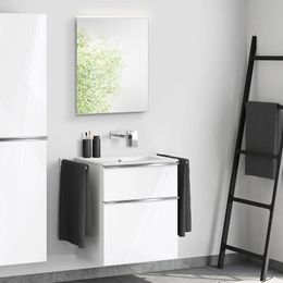 Duravit ME by Starck Waschtisch, evineo ineo4 Unterschrank B: 63 cm, mit Griff, mit Spiegel,, 233663AC60+BE0265WH+BEA009MI,