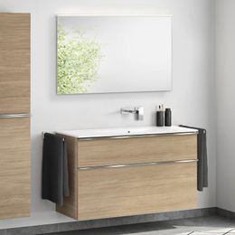 Duravit ME by Starck Waschtisch, evineo ineo4 Unterschrank B: 123 cm, mit Griff, mit Spiegel,, 233612AC60+BE0268OA+BEA012MI,