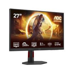 AOC Q27G4SRU, Gaming-Monitor 68.5 cm (27 Zoll), schwarz, QHD, Fast-IPS, HDMI, DP, USB-Hub, 320Hz Panel