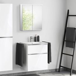 Duravit ME by Starck Waschtisch, evineo ineo4 Unterschrank B: 63 cm, mit Griff, mit Spiegelschrank f&uuml;r die Schweiz,, 233663AC00+BE0265WH+BEA040MI,