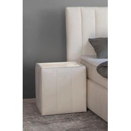 Nachttisch Home Affaire "Effy", beige (cream, plexi milchglas), B:50cm H:53cm T:50cm, Tische, Nachttisch, passend zum Polsterbett, Boxbett oder Boxspringbett Effy