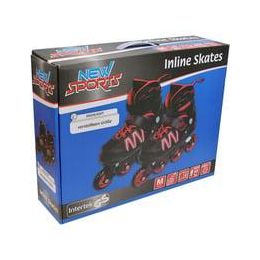 Vedes Inline Skates mit verstellbarer Gr&ouml;&szlig;e von 35 bis 38, PU-Rollen und Carbon Kugellagern, Inline-Skates schwarz