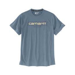 T-Shirt Carhartt "Logo", Herren, Gr. S, blau, Obermaterial: 60% Baumwolle CO. 40% Polyester PES., Shirts T-Shirt