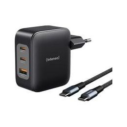 Intenso Power Adapter W100ACC GaN + C520C Kabel, Ladeger&auml;t schwarz, 100 Watt