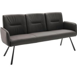 Sitzbank MCA furniture "Delane", anthrazit, schwarz, B:183cm H:92cm T:67cm, Leder, Metall, Sitzb&auml;nke, Sitzbank, Taschenfederkern, Lehnenkippfunktion, Armlehnen, beweglicher R&uuml;cken