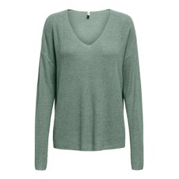 Strickpullover Only "ONLLECIA LIFE LS LOOSE V-NECK CC KNT", Damen, Gr. S (36), l.pad detail:melange, Strick, Obermaterial: 50% Viskose, 28% Polyester, 20% Nylon, 2% sonstige Fasern, meliert, regular fit, V-Ausschnitt, Pullover Strickpullover