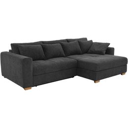 Jockenh&ouml;fer Ecksofa JOCKENH&Ouml;FER GRUPPE "Kampen L-Form, B: 288 cm", grau (dunkelgrau), B:288cm T:130cm, Korpus: 100% Polyester;Kissen: 100% Polyester, Sofas, Ecksofa, mit Bettfunktion, Bettkasten & Zierkissen, Federkern