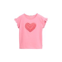 T-Shirt Tom Tailor, M&auml;dchen, Gr. 92, pink (sunrise pink), Obermaterial: 100% Baumwolle, bestickt, regular fit taillenbedeckt, Rundhals, Volant, Shirts T-Shirt, mit Volants