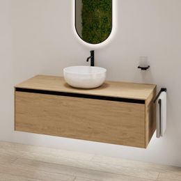 rivea Dia soleado Unterschrank B: 120 cm mit 1 Auszug, Waschtisch wei&szlig;,, BR0526WH+BR0108SO,