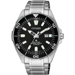 Taucheruhr Citizen "Promaster Marine Eco-Drive Diver 200 m", silber (silberfarben, schwarz), Armbanduhren, Herren, Taucheruhr, Armbanduhr, Herrenuhr, Solar, Titan, bis 20 bar wasserdicht, Datum