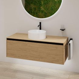 rivea Dia soleado Unterschrank B: 120 cm mit 1 Auszug, Waschtisch wei&szlig;,, BR0535WH+BR0108SO,