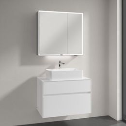 Villeroy & Boch Villeroy & Boch Embrace Schrank mit Waschtisch, mit Spiegelschrank My View Now, 5A6156RW+A95500DH+A4558000, My View Now