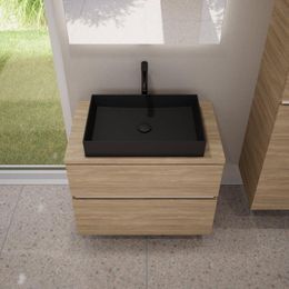 evineo ineo5 evo Unterschrank B: 80 cm mit 2 Ausz&uuml;gen, ineo7 Waschtisch B: 60,5 cm schwarz matt,, BE0957OA+BE0963OA+BE0937BM,