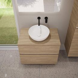 evineo ineo5 evo Unterschrank B: 80 cm mit 2 Ausz&uuml;gen, ineo6 Waschtisch &Oslash; 41,5 cm wei&szlig;,, BE0957OA+BE0963OA+BE0936WH,