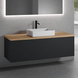 neoro n50 Unterschrank B: 160 cm mit 1 Auszug, Waschtisch B: 58 cm wei&szlig; matt,, BN0065WM+BN0495BM+BN0405W1,
