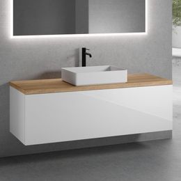 neoro n50 Unterschrank B: 160 cm mit 1 Auszug, Waschtisch B: 58 cm wei&szlig; matt,, BN0065WM+BN0495WH+BN0405W1,