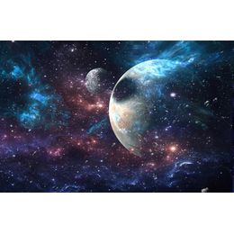 Fototapete papermoon "WELTALL SPACE ERDE PLANET", bunt, B:3,5m L:2,6m, Vlies, Tapeten