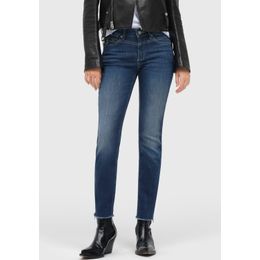 Ankle-Jeans MAC "Rich-Slim Chic", Damen, Gr. 36, L&auml;nge 26, blau (dunkelblau net wash), Denim/Jeans, Obermaterial: 71% Baumwolle, 16% Polyester, 11% Modal, 2% Elasthan, Abriebeffekte, figurbetont kn&ouml;chelfrei, Jeans Ankle-Jeans, Mit besonderer Coin-Pocket