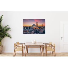 Leinwandbild B&Ouml;NNINGHOFF, lila (farbe bild(er): lila, blau, orange), B:118cm H:78cm T:1,8cm, Canvas, MDF, Bilder, Leinwandbild