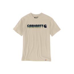 T-Shirt Carhartt "Logo", Herren, Gr. XL, wei&szlig; (creme), Obermaterial: 100% Baumwolle CO., Shirts T-Shirt