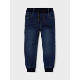 Loose-fit-Jeans name it "NMMBEN BAGGY ROUND JEANS 1132-TO NOOS", Jungen, Gr. 122, N-Gr, blau (dunkelblau denim), Denim/Jeans, Obermaterial: 57% Lyocell, 31% Polyester, 10% Viskose, 2% Elasthan, unifarben, relaxed fit, Jeans