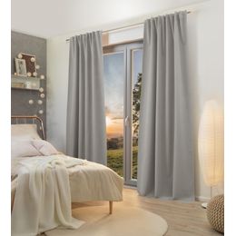 Vorhang Home Wohnideen "ASHTON", grau, B:135cm H:245cm, Polyester, Gardinen, Vorhang, Verdunklungsschal, 100% Blackout