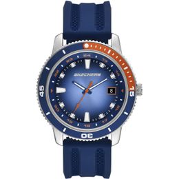Quarzuhr Skechers "LACHMAN", blau, Armbanduhren, Herren, Quarzuhr, Armbanduhr, Herrenuhr, Silikonarmband, analog, Tag