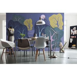 Fototapete Komar "Komar Vlies Fototapete - Purple Nights - Gr&ouml;&szlig;e 350 x 250 cm", lila (modern), H:1,2m L:2,5m, Vlies, Tapeten