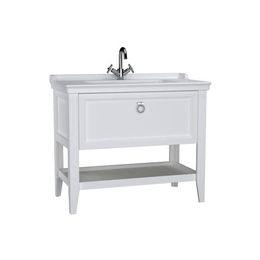 Vitra Valarte Waschtisch-M&ouml;bel-Set 62183 99,5 x 53 x 88 cm, 1 Vollauszug, Korpus wei&szlig; matt/Waschtisch wei&szlig; hochglanz