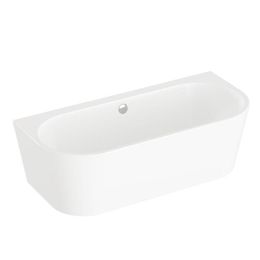 Vitra Geo Badewanne 65421008000 180 x 80 x 56,5 cm, Inhalt 238 l, back to wall, Mittelablauf