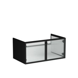 Vitra Liquid Waschtisch-Unterschrank 66739 88x51x41cm, Korpus schwarz matt/Ornamentglas geriffelt