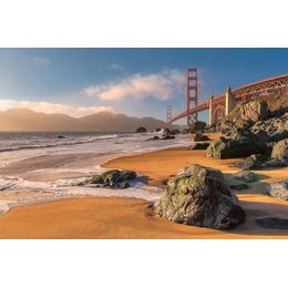 Fototapete papermoon "Strand in San Francisco", bunt, B:4,5m L:2,8m, Vlies, Tapeten