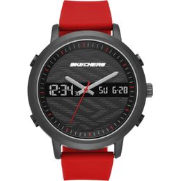 Chronograph Skechers "LAWNDALE", rot, Armbanduhren, Herren, Chronograph, Quarzuhr, Armbanduhr, Herrenuhr, Silikonarmband, digital,Stoppfunktion
