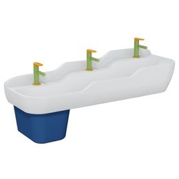 Vitra Sento Kids Reihen-Waschtisch 7352B003-1741 125x40cm, 3 H&ouml;hen, je 1 Hahnloch mittig, wei&szlig; hochglanz, ohne &Uuml;berlauf