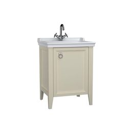 Vitra Valarte Waschtisch-M&ouml;bel-Set 62261 64,5 x 53 x 88 cm, rechts, Korpus elfenbein matt/Waschtisch wei&szlig; hochglanz