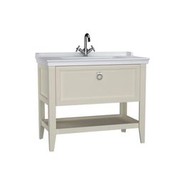 Vitra Valarte Waschtisch-M&ouml;bel-Set 62185 99,5 x 53 x 88 cm, 1 Vollauszug, Korpus elfenbein matt/Waschtisch wei&szlig; hochglanz