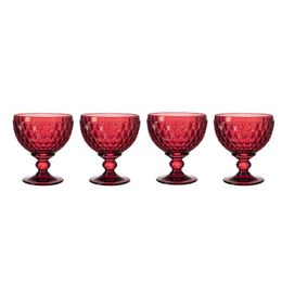 Villeroy & Boch Sektglas VILLEROY & BOCH "Sektschalen Boston Coloured 398 ml 4er Set", rot, 4 tlg., Glas, Trinkgef&auml;&szlig;e