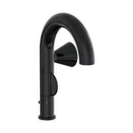 Vitra Liquid Waschtisch-Einhebelmischer A4275039 Ausladung 175mm, Einlochmontage, mit Ablaufgarnitur G 1 1/4, schwarz hochglanz