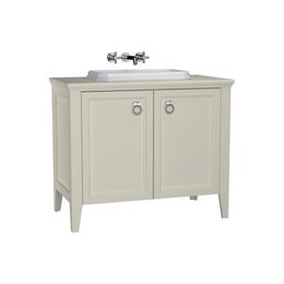 Vitra Valarte Einbauwaschtisch-M&ouml;bel-Set 62173 98 x 52 x 87,5 cm, 2 T&uuml;ren, Korpus elfenbein matt/Waschtisch wei&szlig; hochglanz