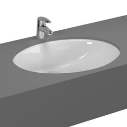 Vitra S20 Unterbau-Waschtisch 6069B003-0012 52 x 40 cm, wei&szlig;, oval, &Uuml;berlauf vorne, ohne Hahnloch