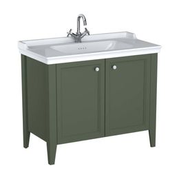 Vitra Valarte Waschtisch-M&ouml;bel-Set 65806 99,5x53x88cm, 2 T&uuml;ren, Korpus Vintage gr&uuml;n/Waschtisch wei&szlig; hochglanz