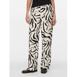 Schlupfhose Vila "VICLO HW LOOSE PANTS - NOOS", Damen, Gr. 42, N-Gr, birch aop:marble swirl, Web, Obermaterial: 80% Viskose, 20% Polyamid, bedruckt, loose fit normal, Hosen Schlupfhose, Sommerhose