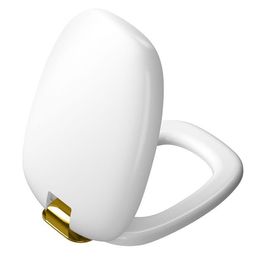 Vitra Plural WC-Sitz 126-401-019 36,4x47,6x5cm, mit Absenkautomatik, Schnellverschluss, edelwei&szlig;/gold